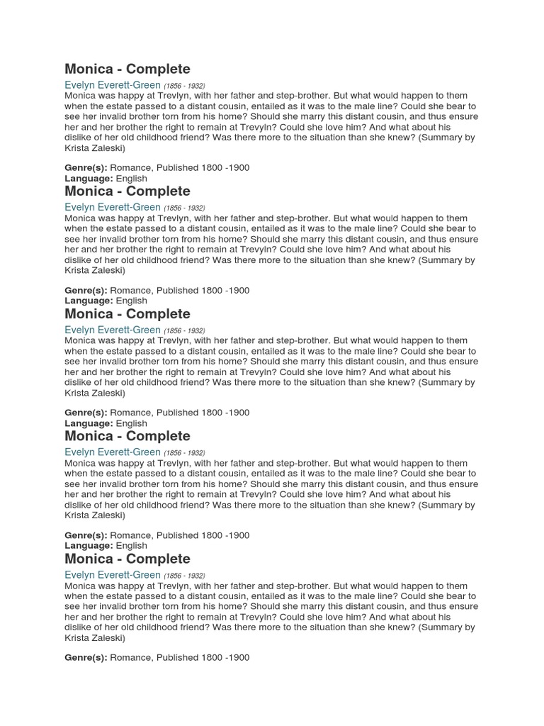 Monica - Complete Book | PDF