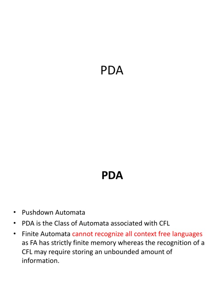 PDA | PDF | Logic | Theoretical Computer Science