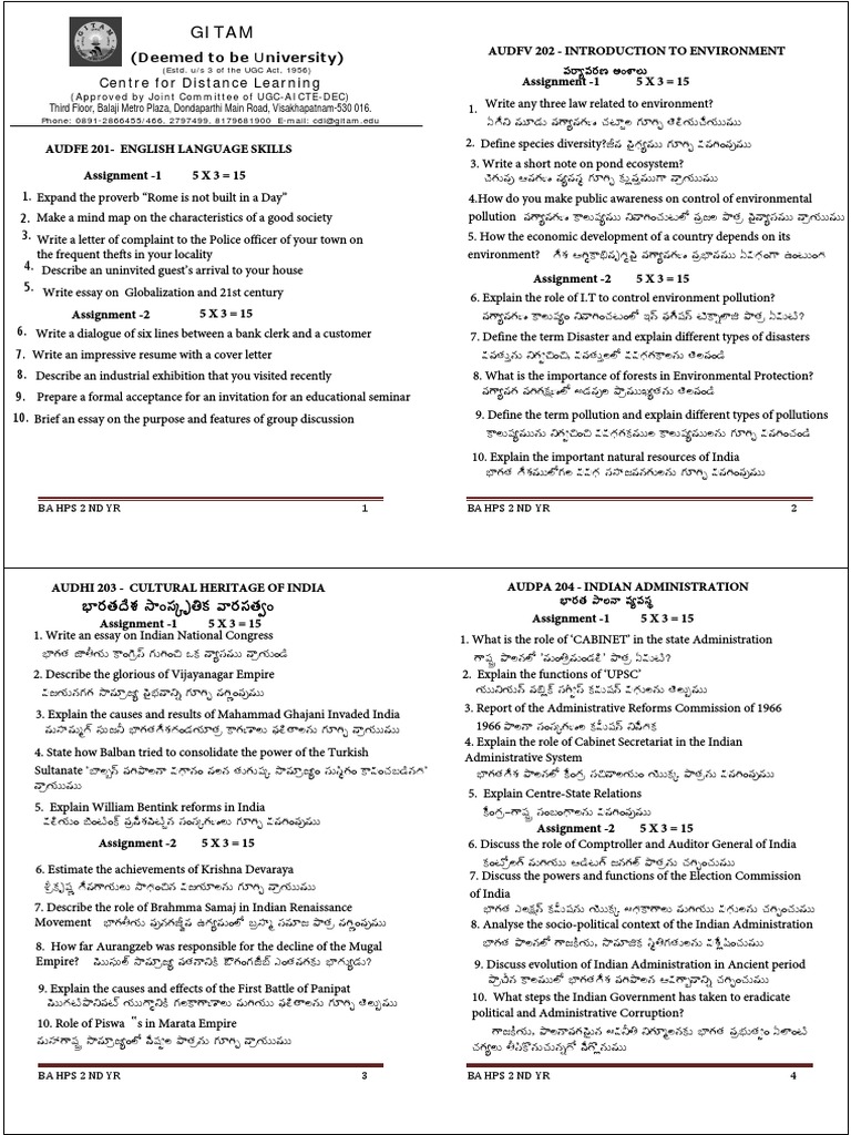BA HPS Second Year Assignments | PDF