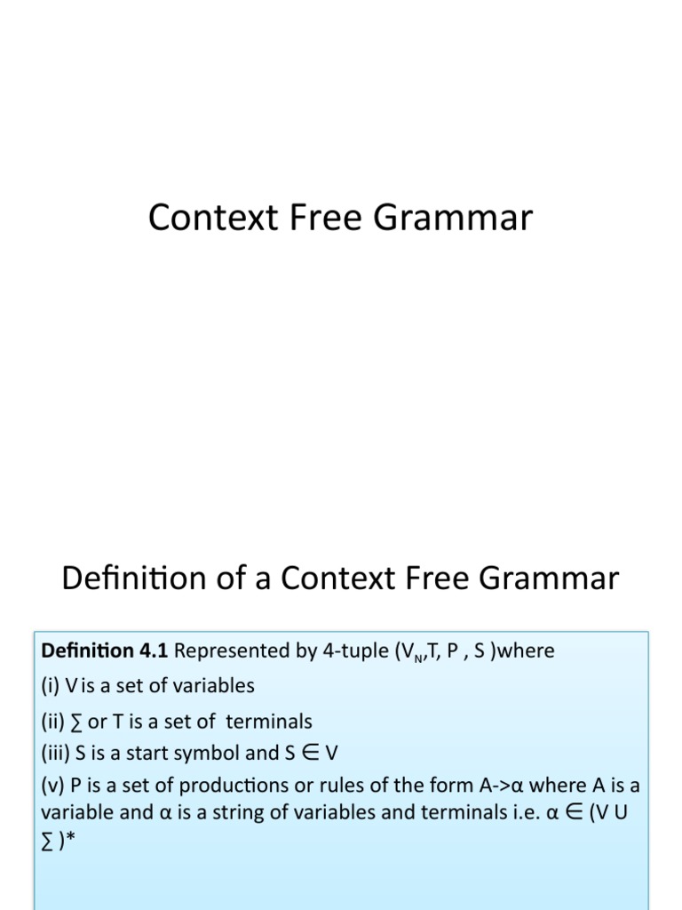 SDC - Grammar - CFG | PDF | Parsing | Computer Science