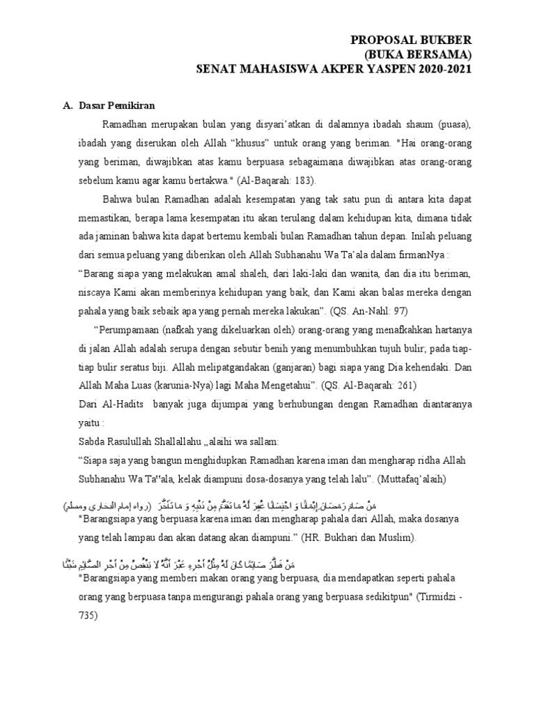 Proposal Bukber 2021 | PDF