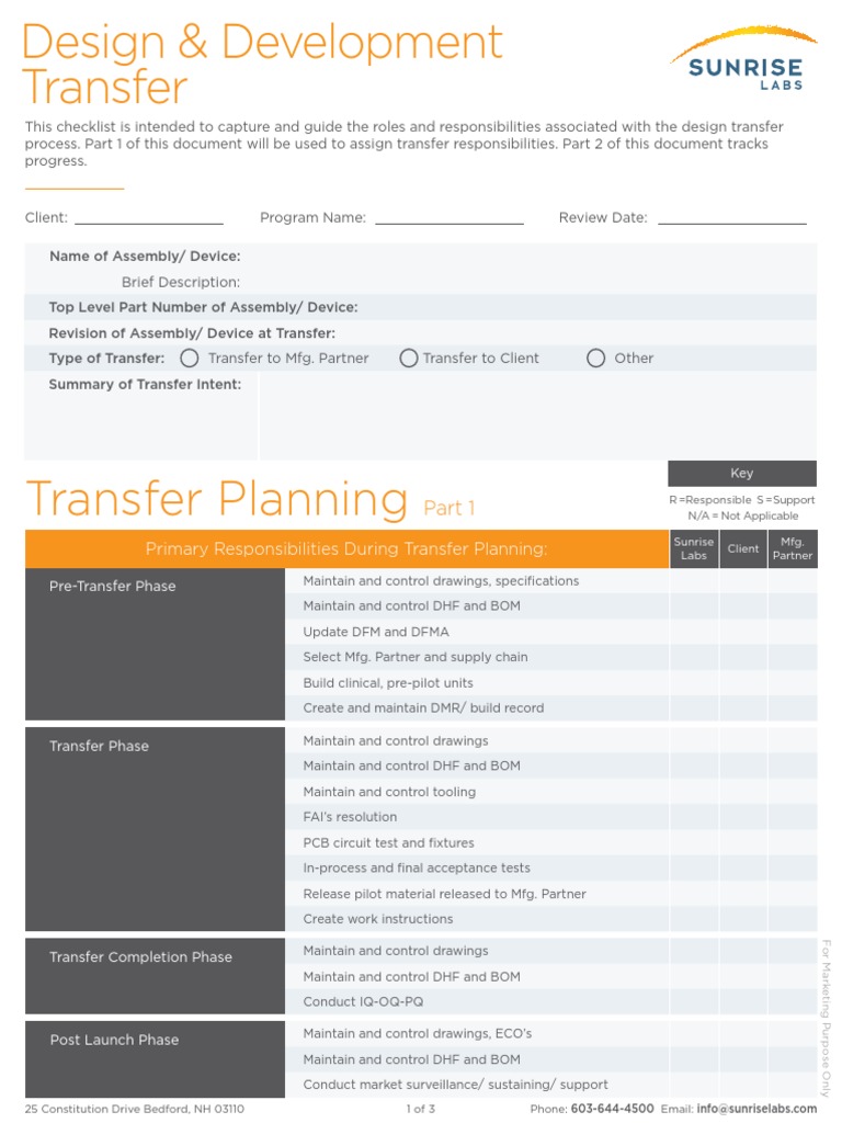 Design Transfer Checklist Guide | PDF | Business Process | Computing