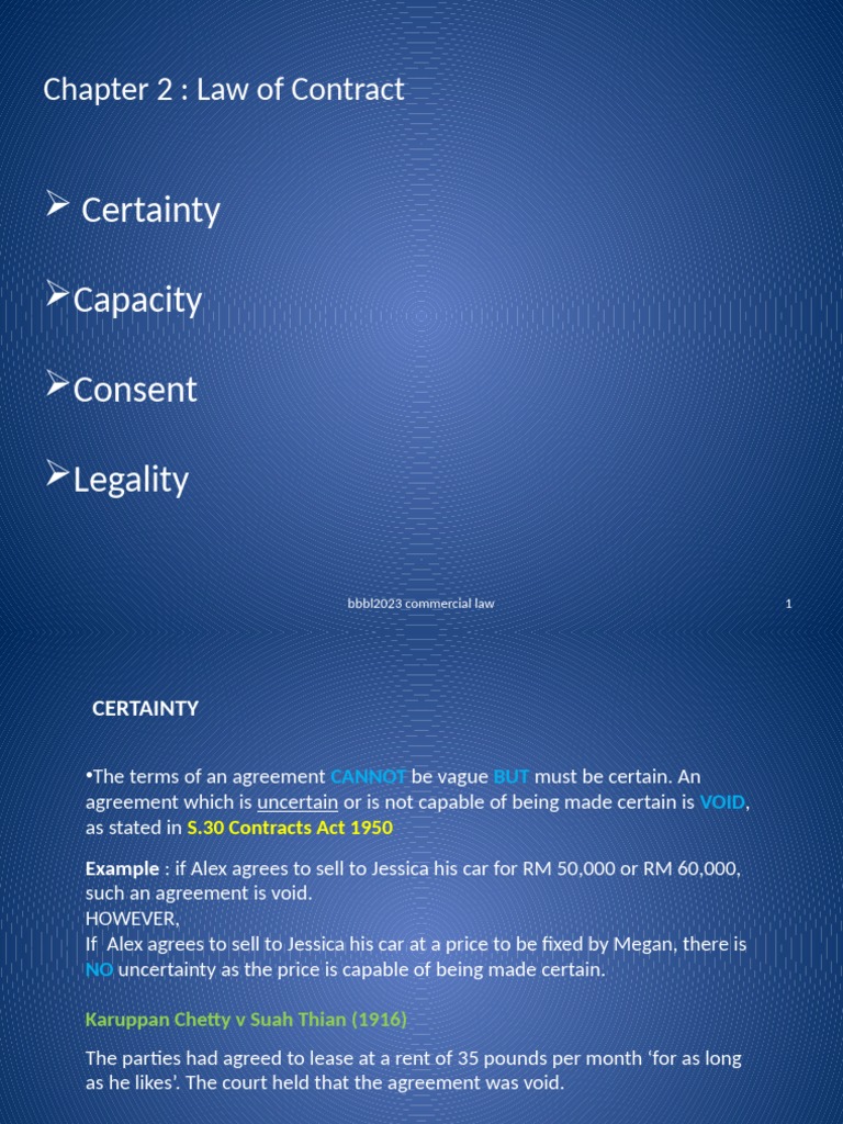 Certainty in Contract Law Explained | PDF | Misrepresentation | Private Law