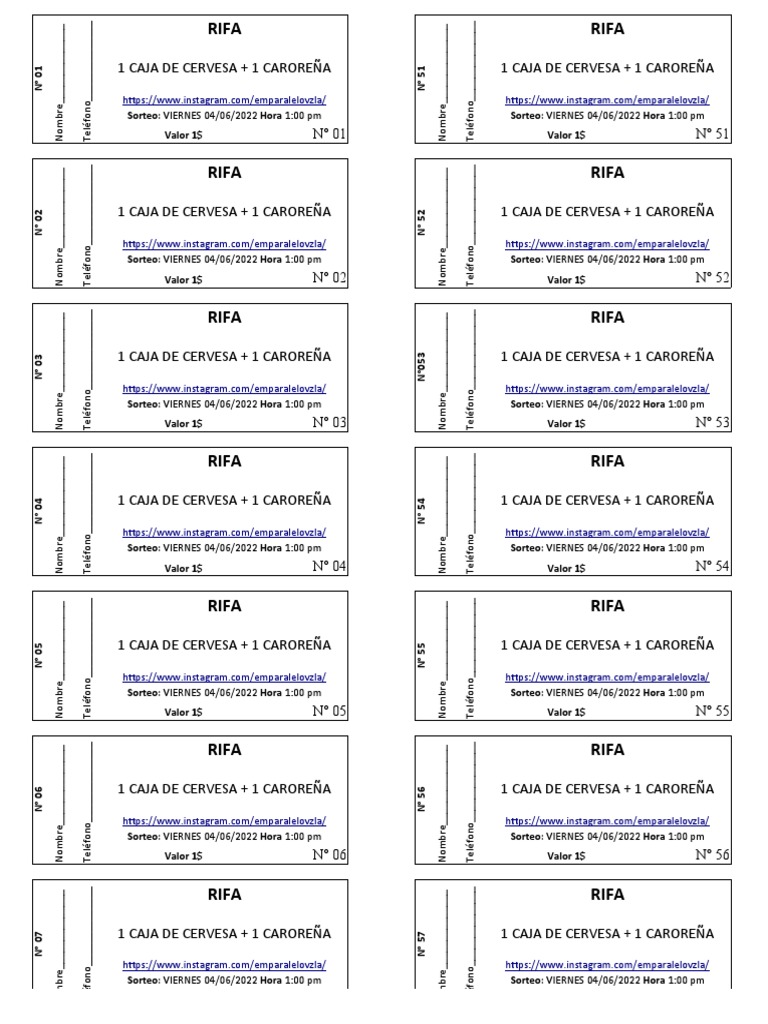 Rifa Modelo | PDF