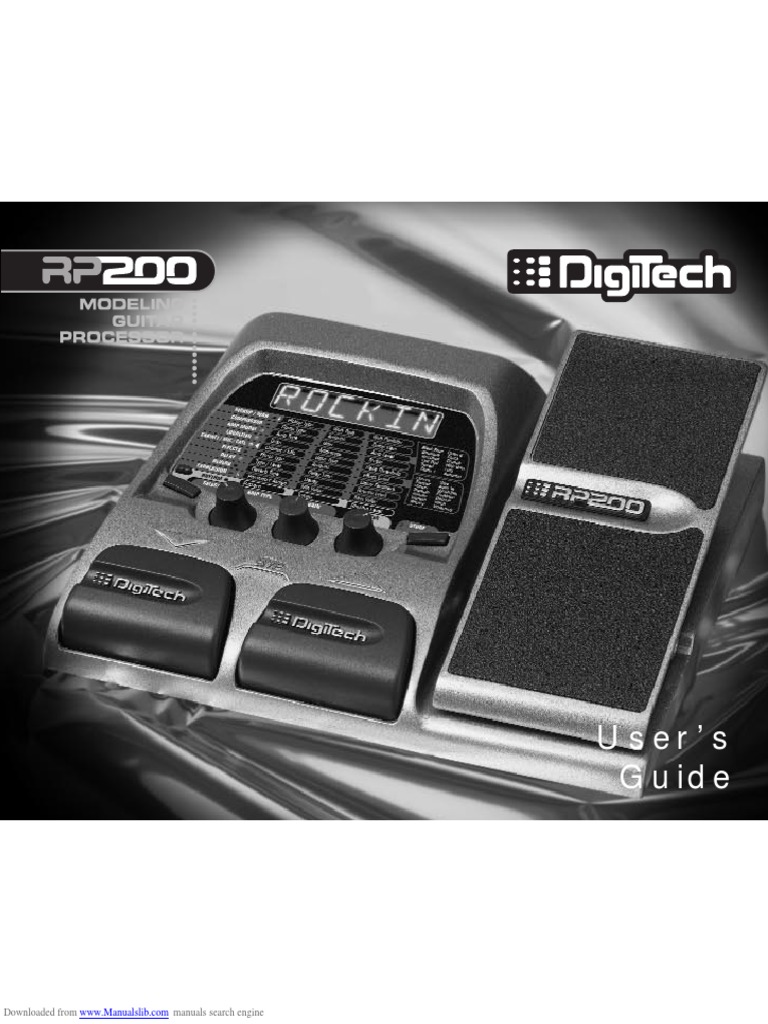 Digitech RP200 Modeling Guitar Processor Users Guide EN | PDF ...