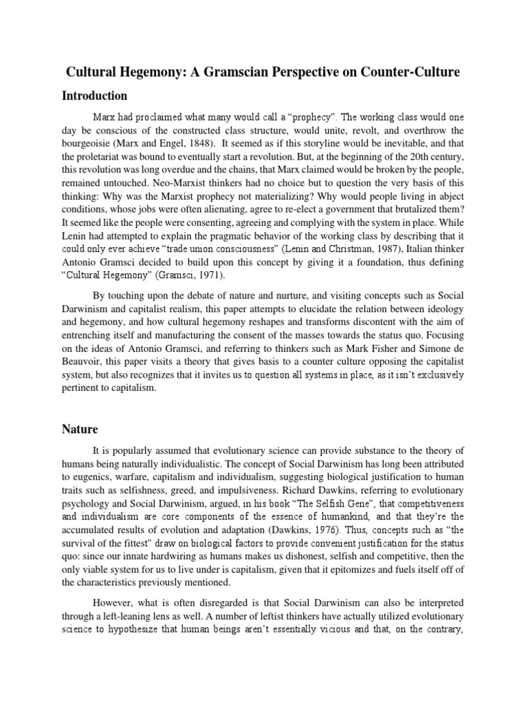 Cultural Hegemony: A Gramscian Perspective On Counterculture - Gaelle ...
