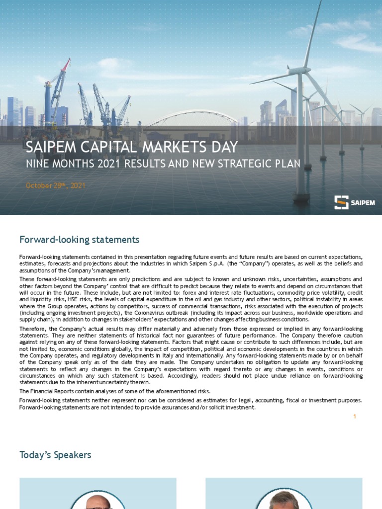 Saipem Capital Markets Day Presentation | PDF | Market Liquidity ...