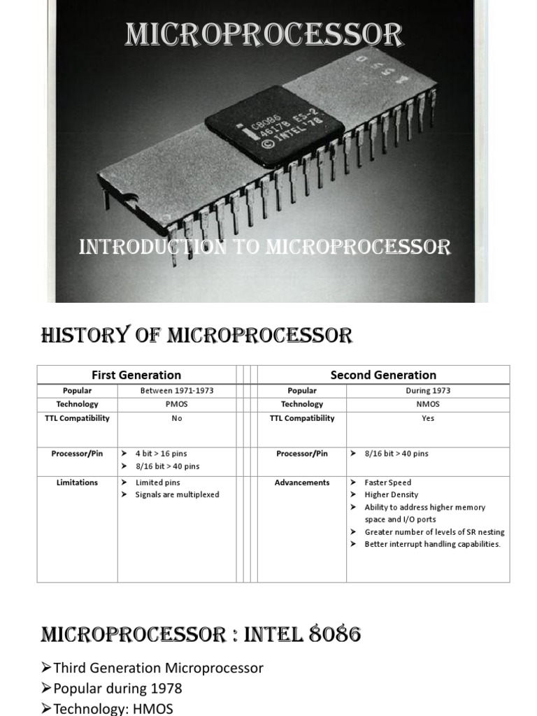 Microprocessor Intro Pdf Microcontroller Microprocessor