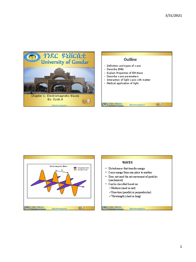 Chapter 1 Electromagnetic Waves | PDF | Waves | Reflection (Physics)