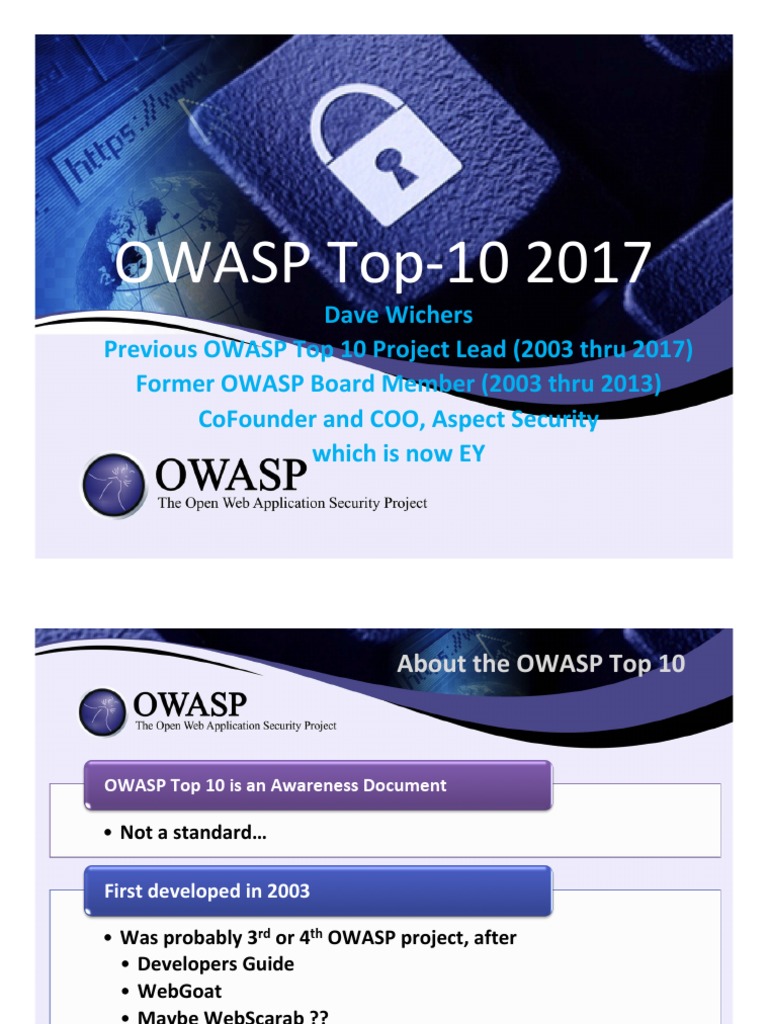 OWASP Top-10 2017 - Presentation | PDF | Transport Layer Security ...