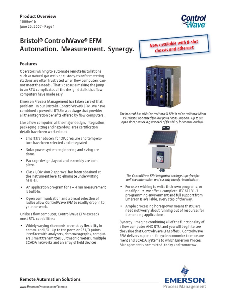 Bristol Controlwave Efm Automation. Measurement. Synergy.: Product Overview | PDF | Automation ...