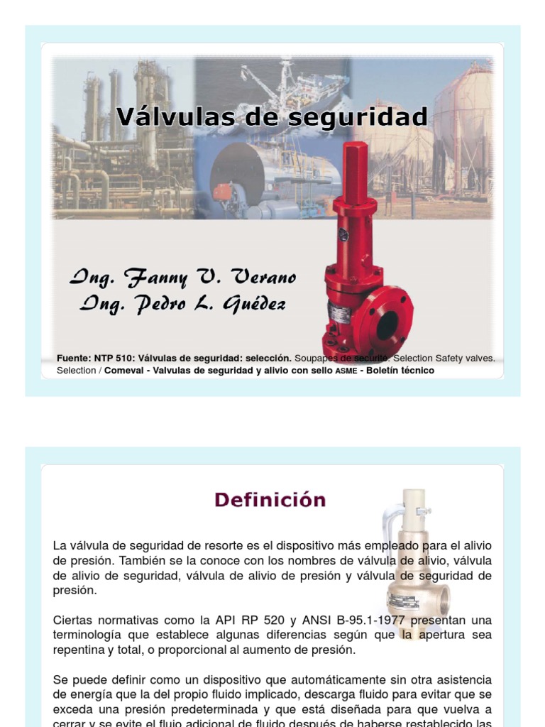 Válvulas de Seguridad | PDF | Presión | Ingeniería mecánica