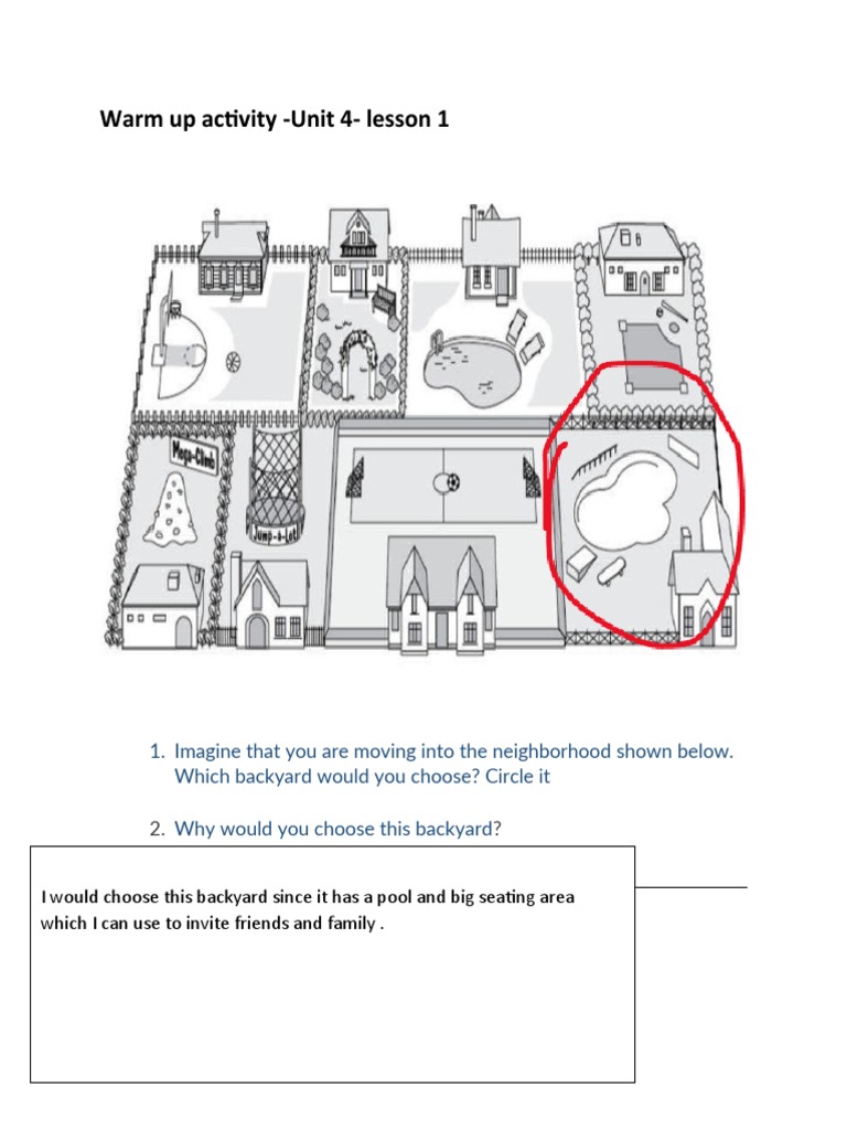 Backyard Proposal Discussion Activity | PDF