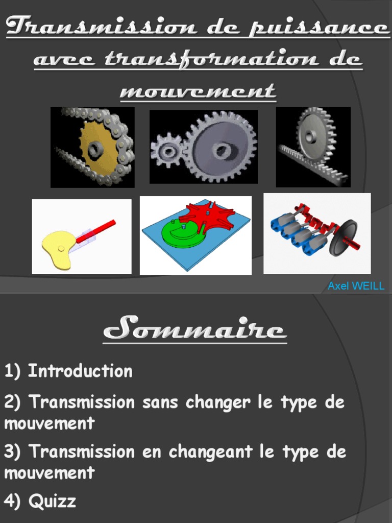 Transmission de Puissance Avec Transformation de Mouvement | PDF ...