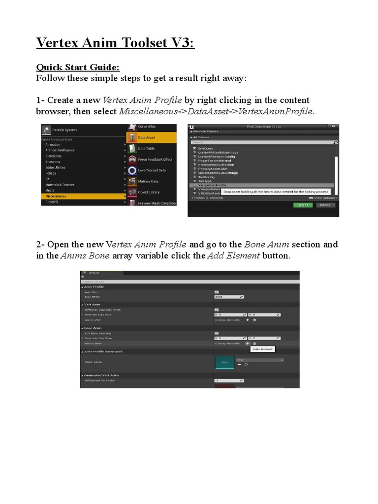 Vertex Anim Toolset V3:: Quick Start Guide | PDF | Shader | Texture Mapping