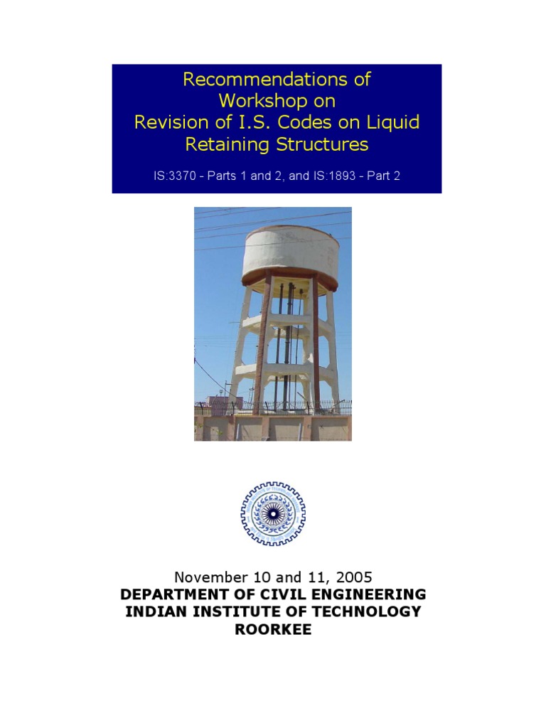 Liquid Retaining Structures | PDF | Earthquakes | Concrete