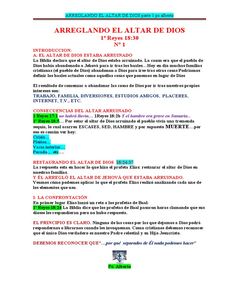 Restaurando el Altar de Dios | PDF