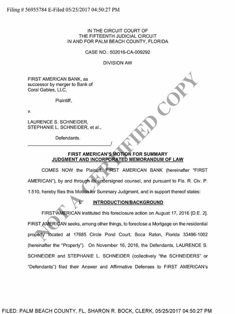 108 Motion For Summary Judgment-Complete | PDF | Foreclosure | Mortgage ...