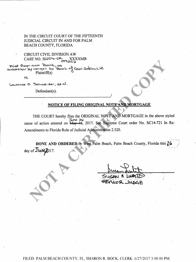 128 Notice of FIling Original Note-Marked Up | Download Free PDF ...