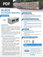 Hoja Tecnica Saltex Bloque de 20X20X40 | PDF | Mortero (Albañilería ...