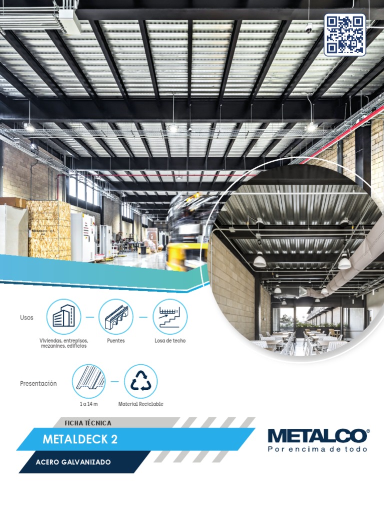 Ficha Técnica del Metaldeck Grado 40 | PDF | Hormigón | Acero