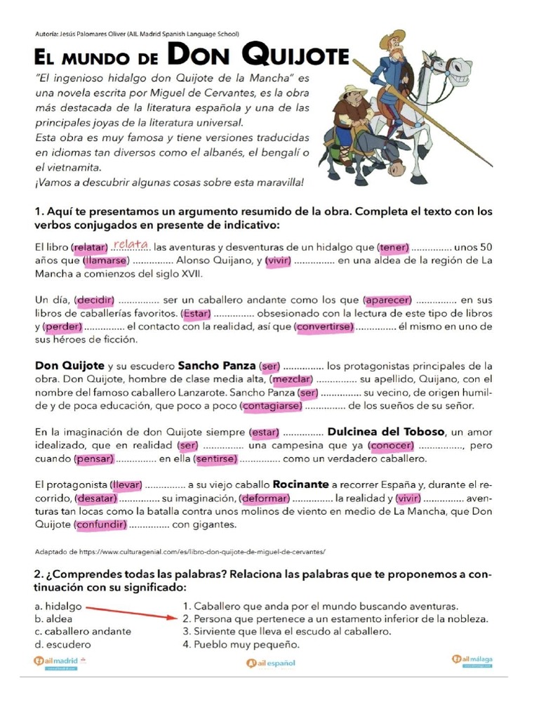 actividad-sobre-don-quijote-comprension-lectora-ejercicios-de-gramatica ...