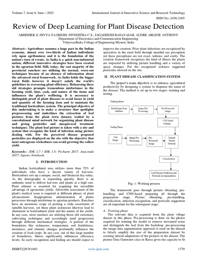 Review of Deep Learning For Plant Disease Detection | PDF | Deep ...