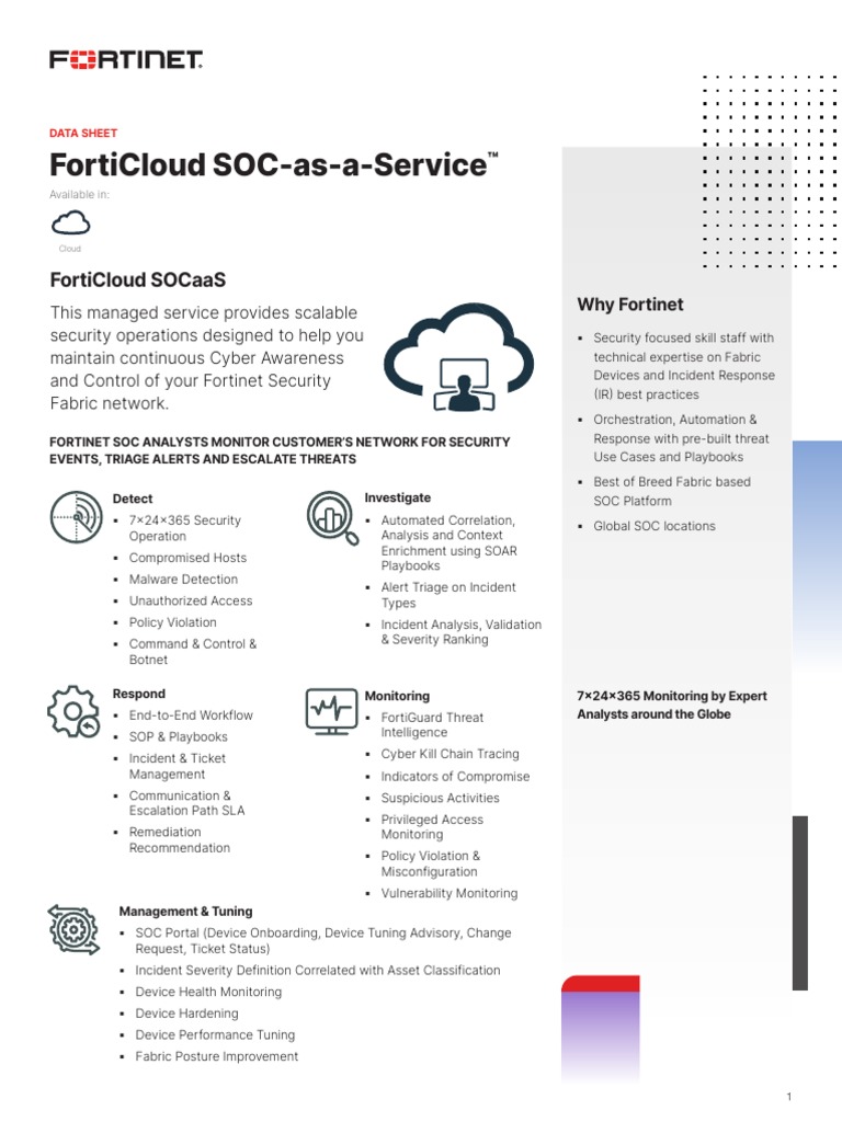 Forticloud Soc-As-A-Service | PDF | Cloud Computing | Security Engineering