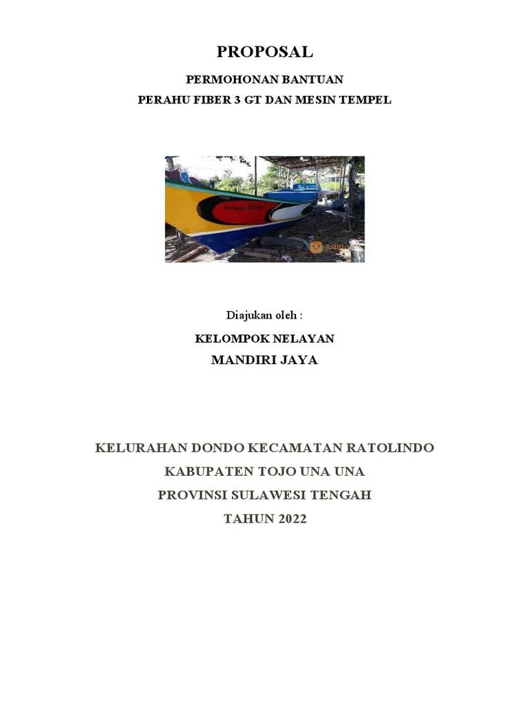 PROPOSAL Perahu Fiber 3gt Agus | PDF