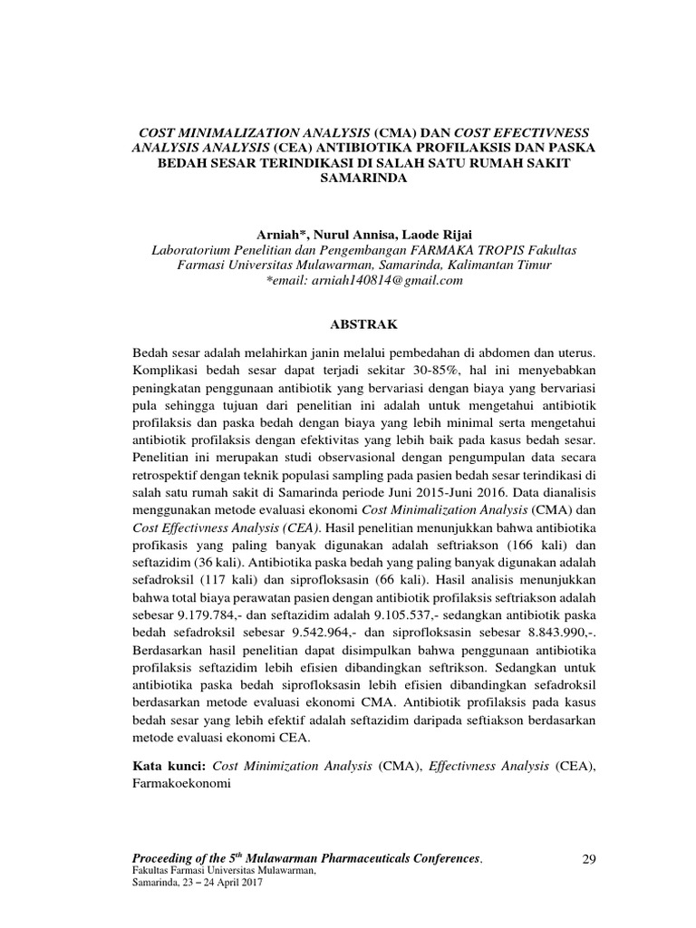 Cost Minimalization Analysis (Cma) Dan Cost Efectivness Analysis ...