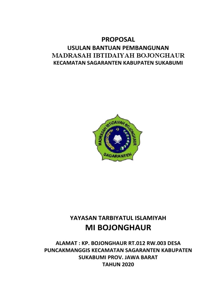 Proposal-Pembangunan-Rkb MI Bojonghaur | PDF