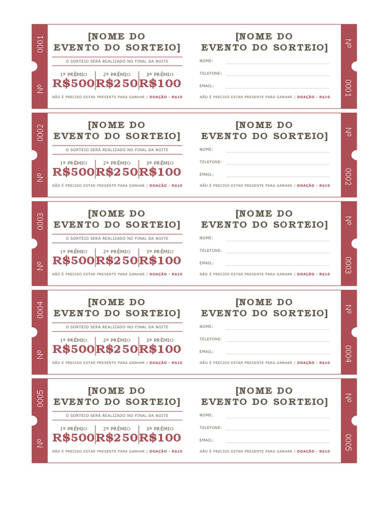 Cartões de Sorteio | PDF