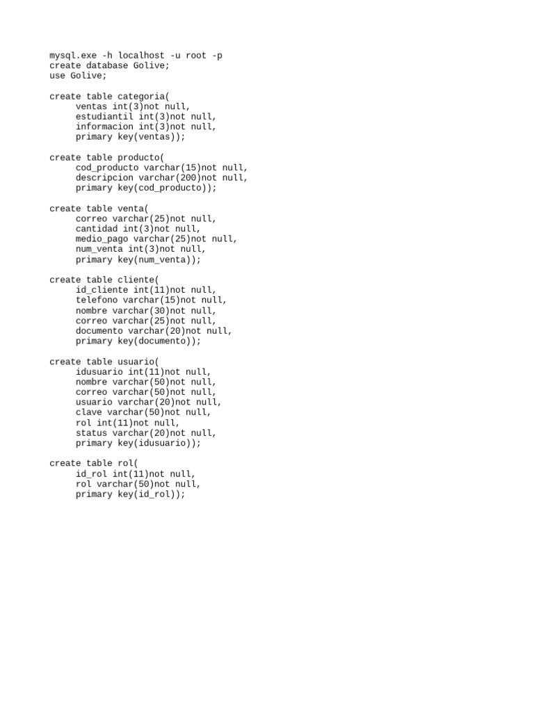 Base de Datos (Mysql) | PDF | Informática