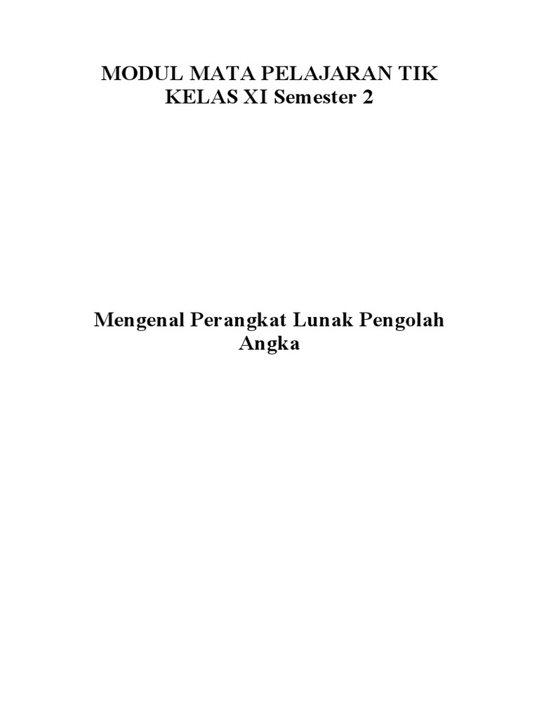 MODUL MATA PELAJARAN TIK KELAS XI Semester 2 | PDF MODUL MATA PELAJARAN TIK KELAS XI Semester 2 | PDF