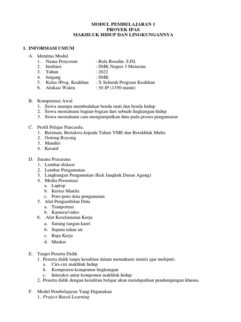 Contoh Modul | PDF | Sains & Matematika