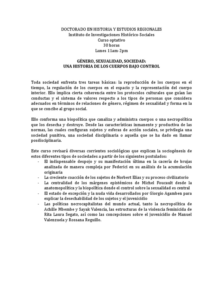 Programa Cuerpos Bajo Control | PDF | Ciencias sociales | Historia