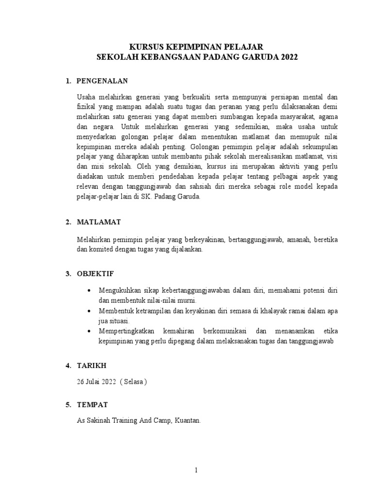 Kursus Kepimpinan SKPG 2022 | PDF