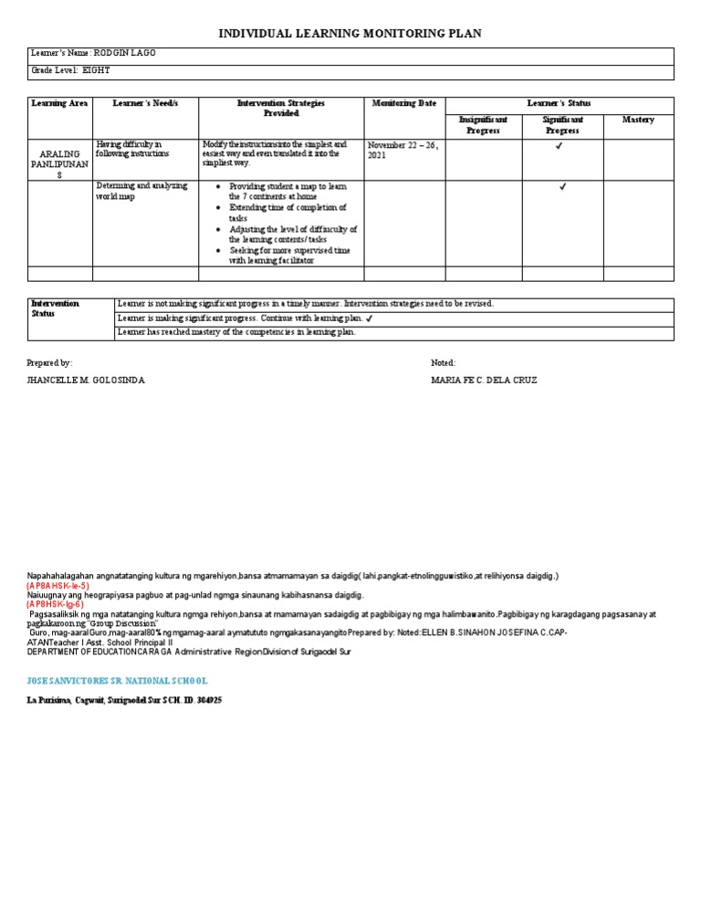 ILMP Sample | PDF | Neuroscience | Learning