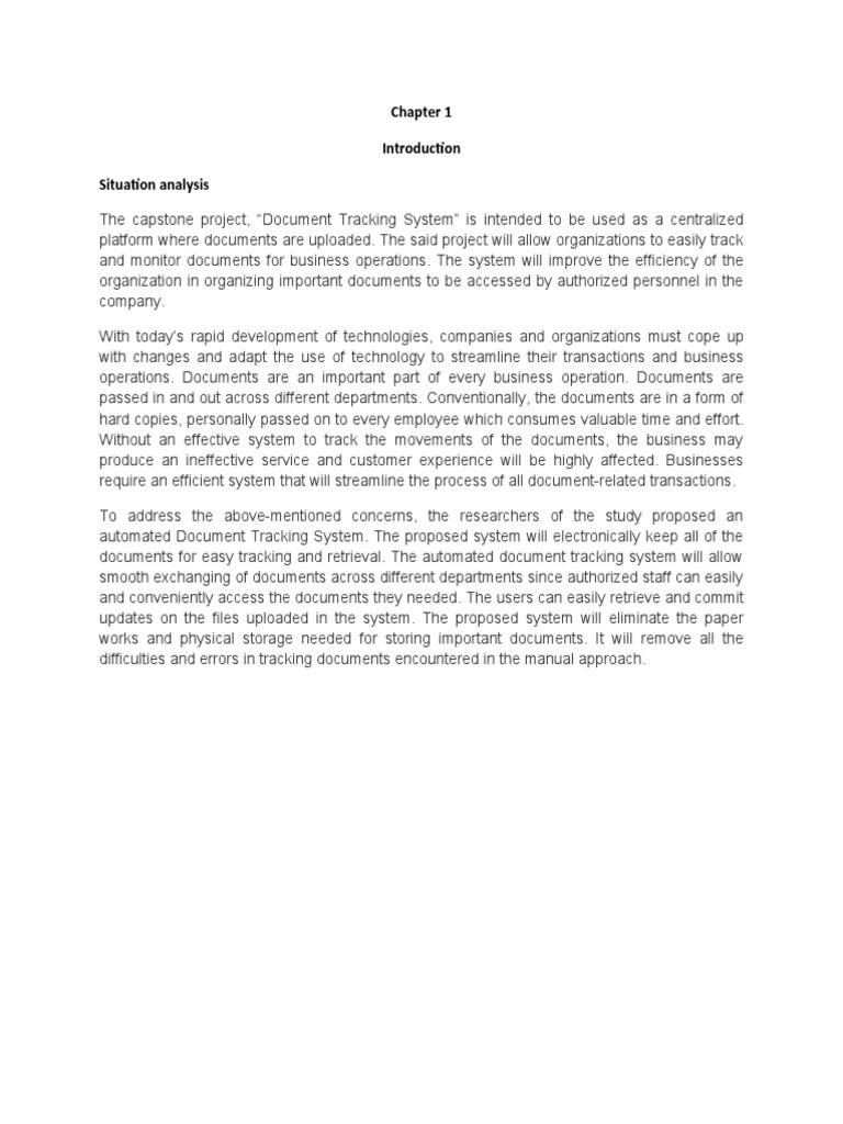 Chapter 1 Document Tracking System | PDF | System | Computer Network