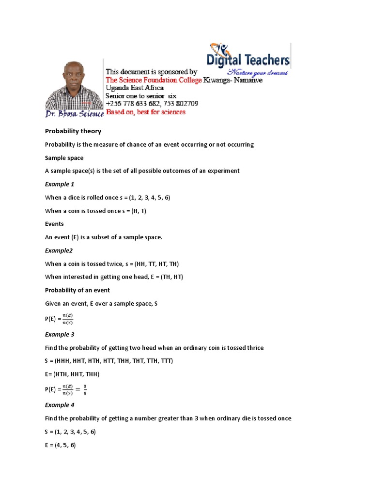 Probability Concepts and Examples | PDF | Mathematics | Science