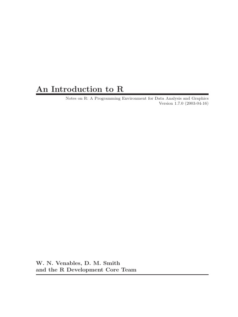 An Introduction To R | PDF | R (Programming Language) | Matrix ...
