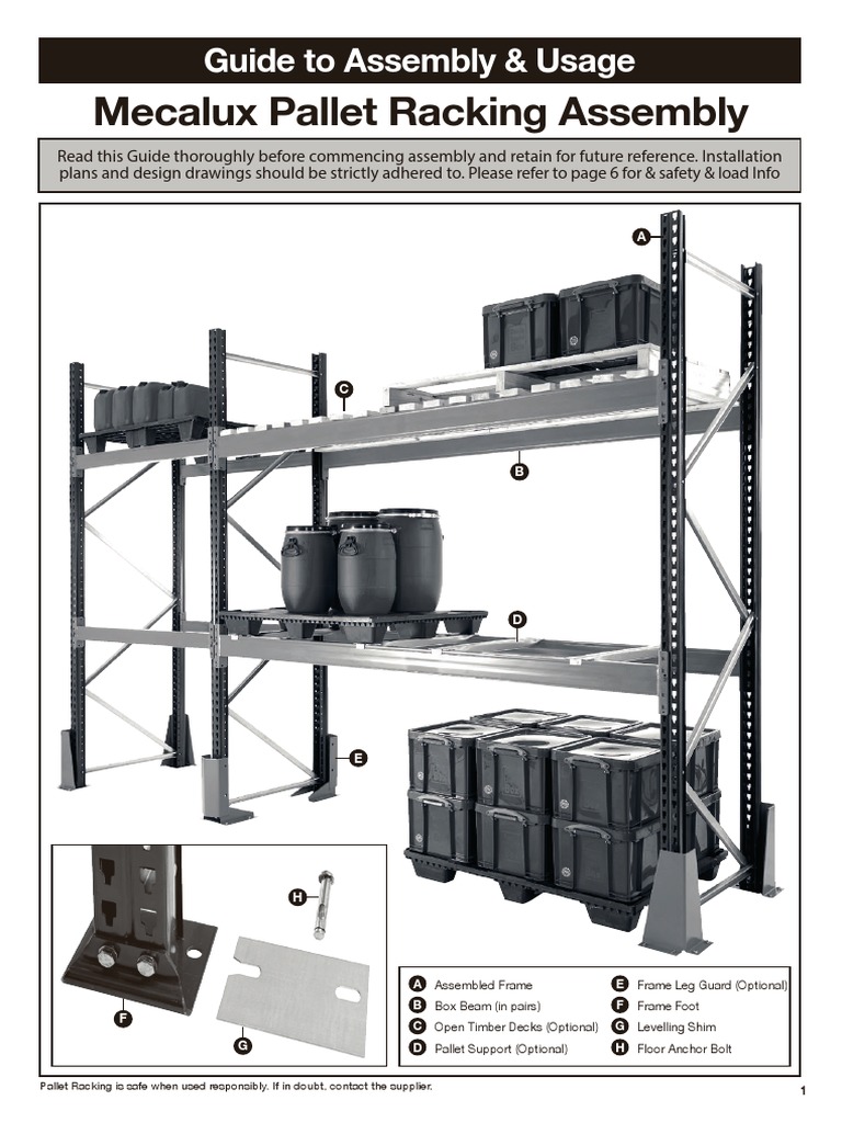 Mecalux Pallet Racking Assembly Guide | PDF | Pallet | Safety