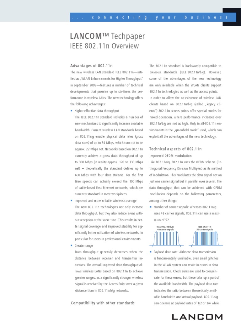 TP 80211n Overview en | PDF | Ieee 802.11 | Mimo