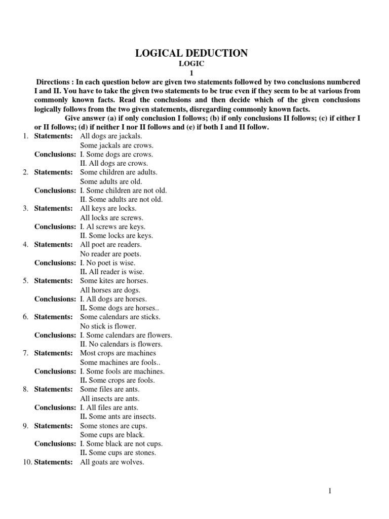 Logical Deduction | PDF | Logic