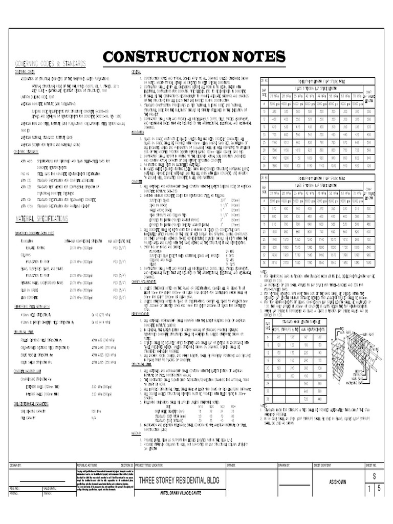 Three-Storey Residential Building Plans | PDF | Specification ...