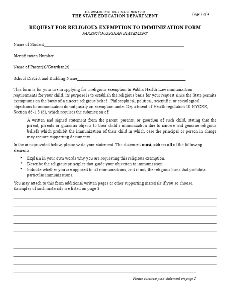 Religious Exemption Immunization | PDF | Notary Public | Virtue