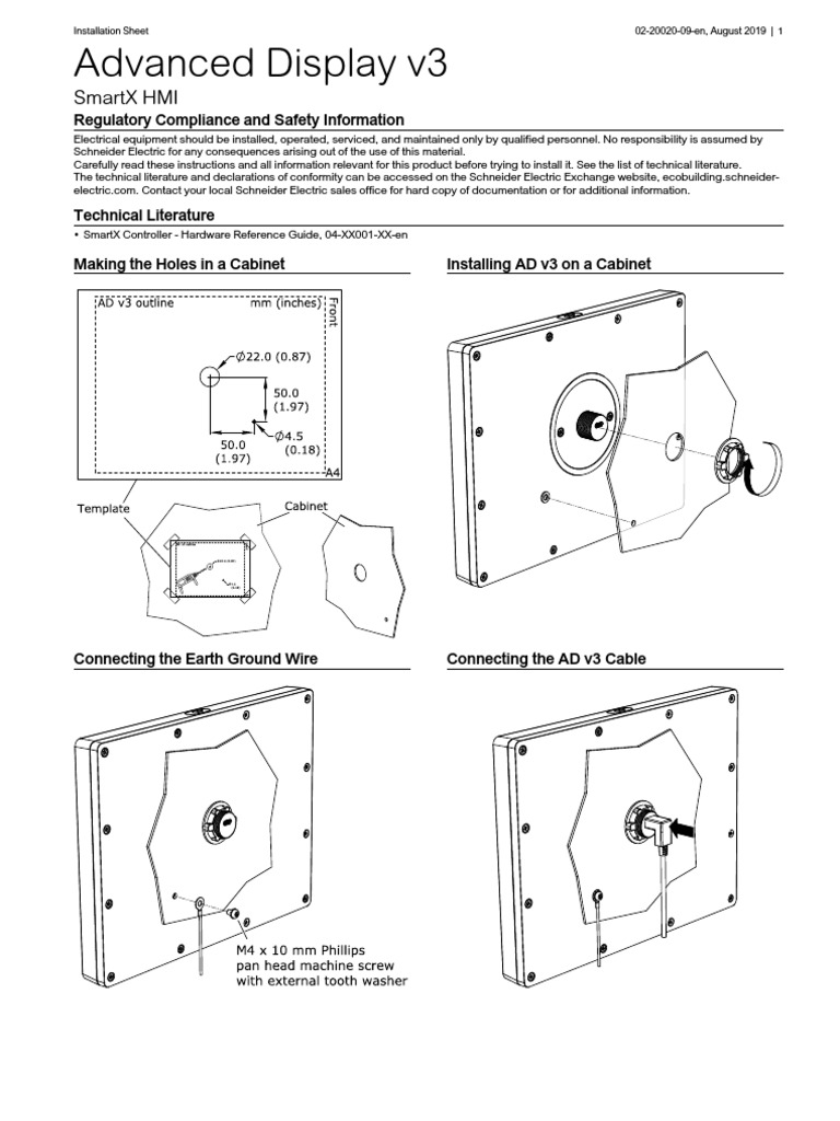 Advanced Display v3 (AD v3) - SmartX HMI Installation Sheet | PDF ...