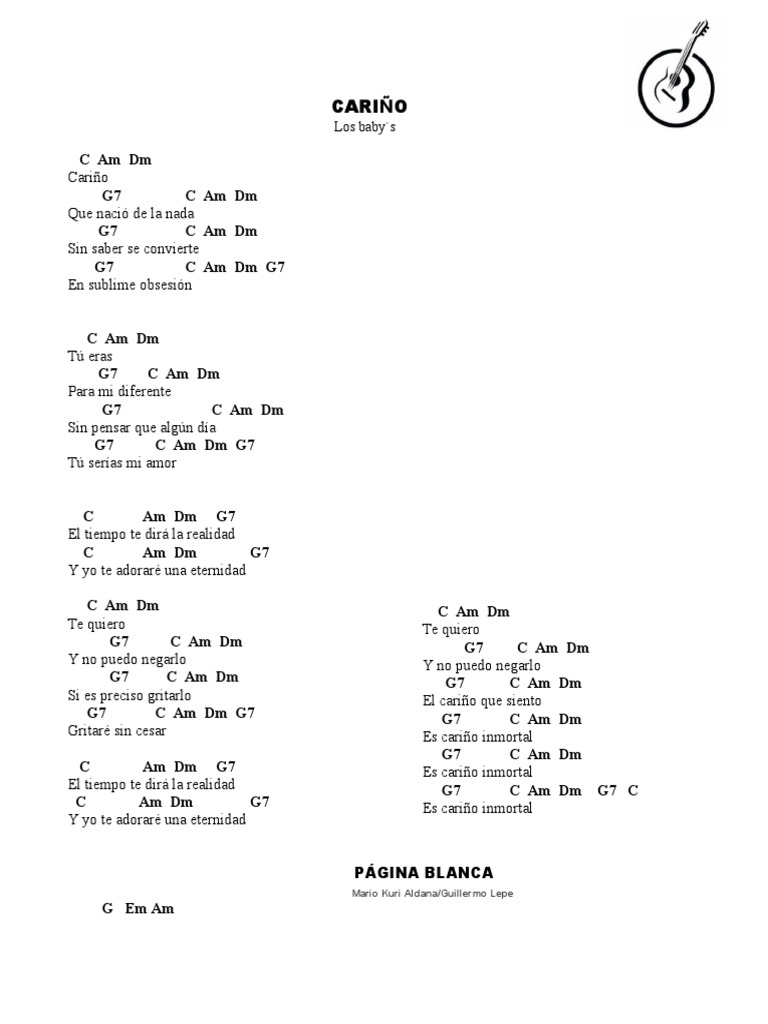 Letra y acordes de "Cariño" | PDF
