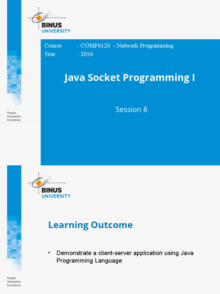 Java Socket Programming I: Course: COMP6120 - Network Programming Year ...