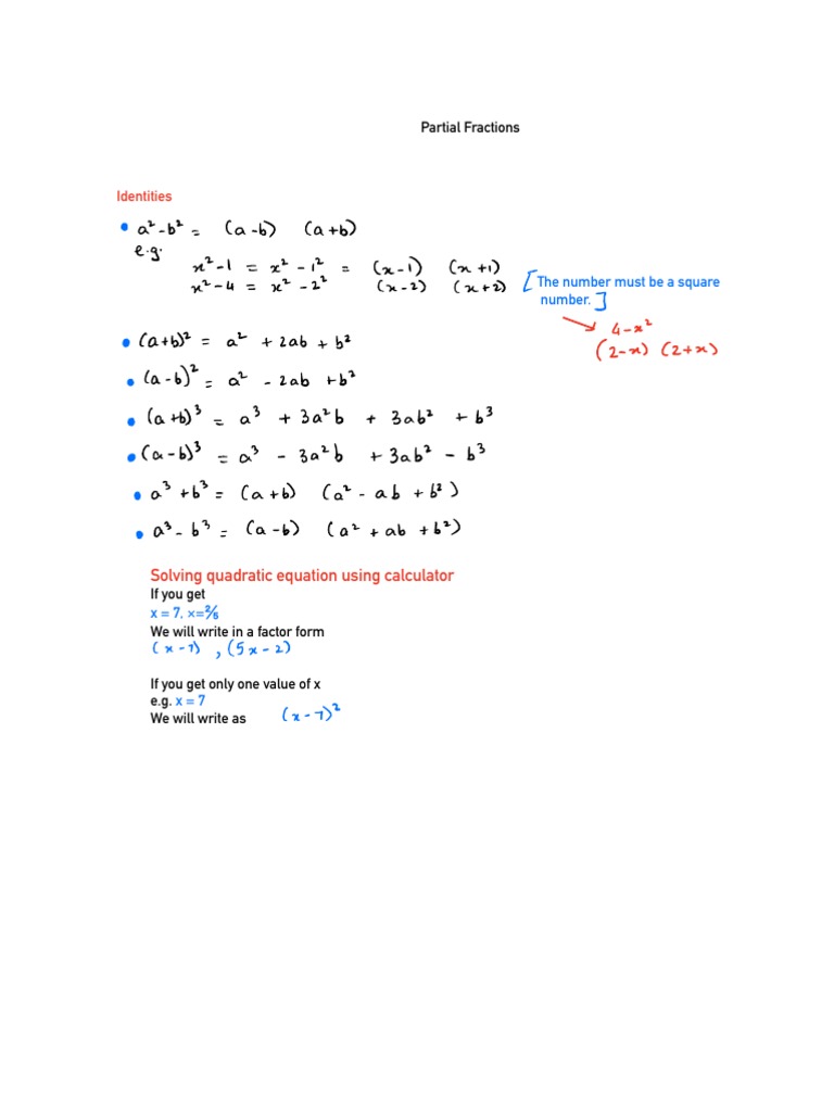 Partial Fractions Final Revision | PDF | Factorization | Division (Mathematics)